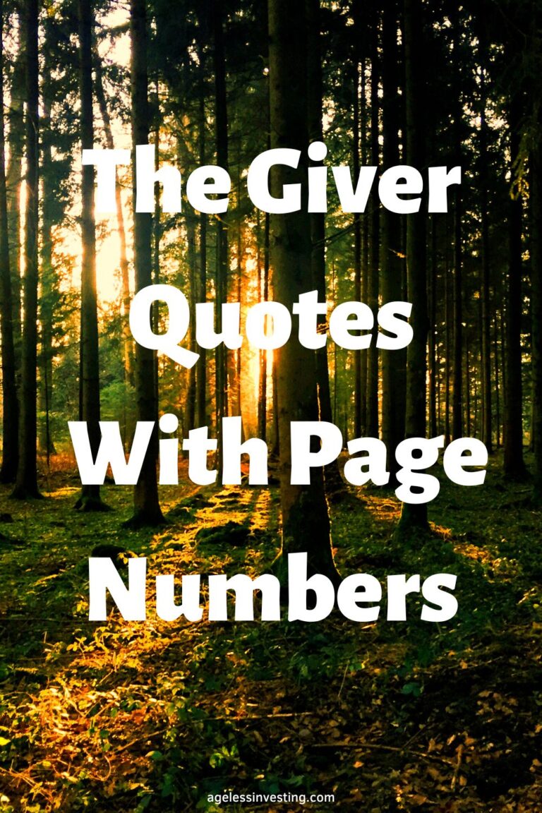 40 The Giver Quotes With Page Numbers & Analysis | Ageless Investing